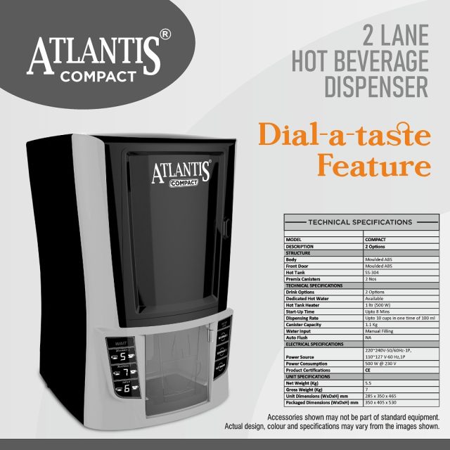 Atlantis Neo 4 Lane Tea and Coffee Vending Machine Coin Operated ...